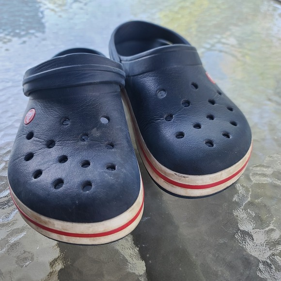 CROCS | Shoes | Crocs Crocband Clogs Croslite Foam Red White Blue ...